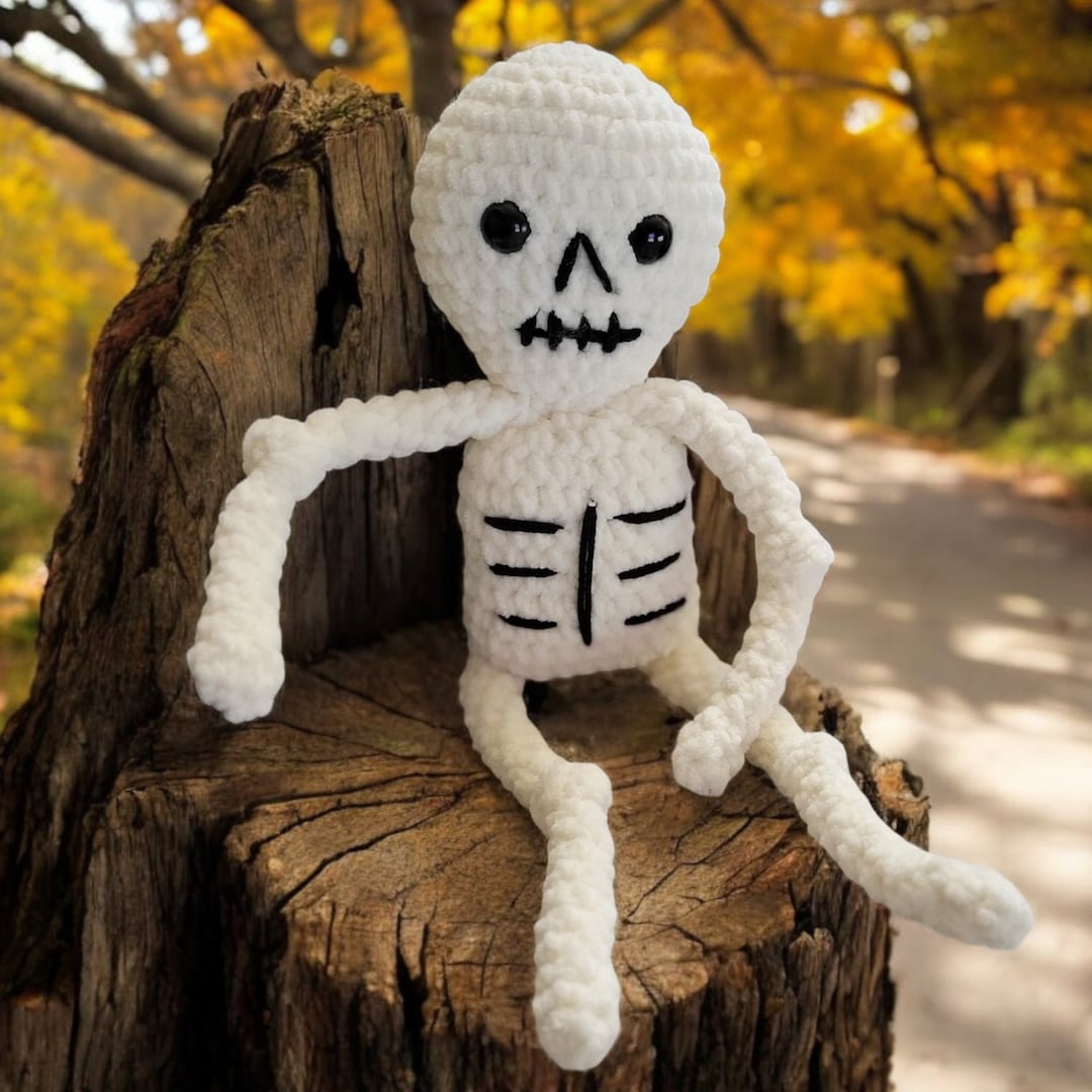 Knotty Skelly Plushie, Skeleton Plush, Halloween Decor, Snuggle Buddy ...