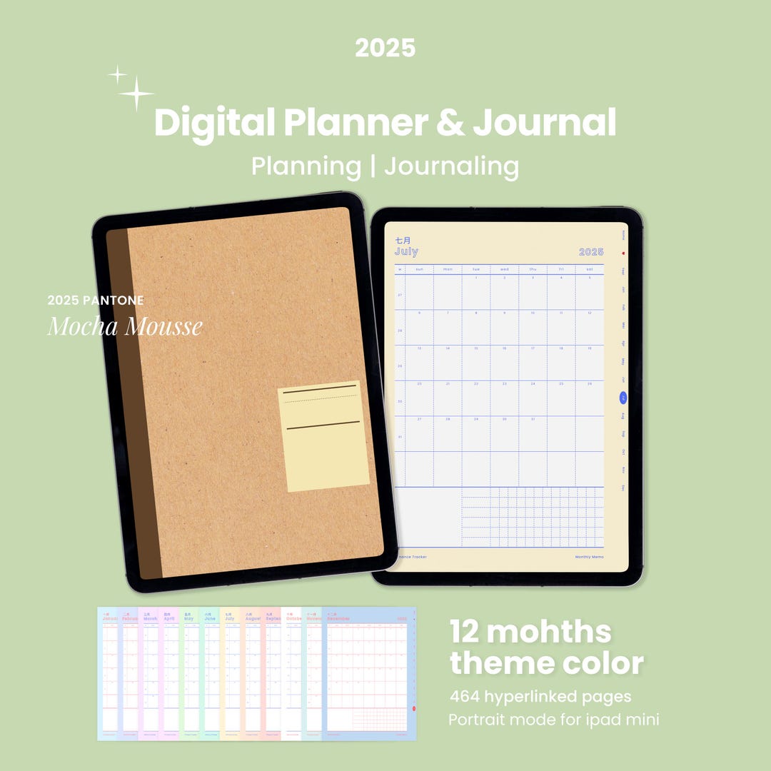 Digital Planner 2025 (portrait Mode) for Goodnotes - Etsy