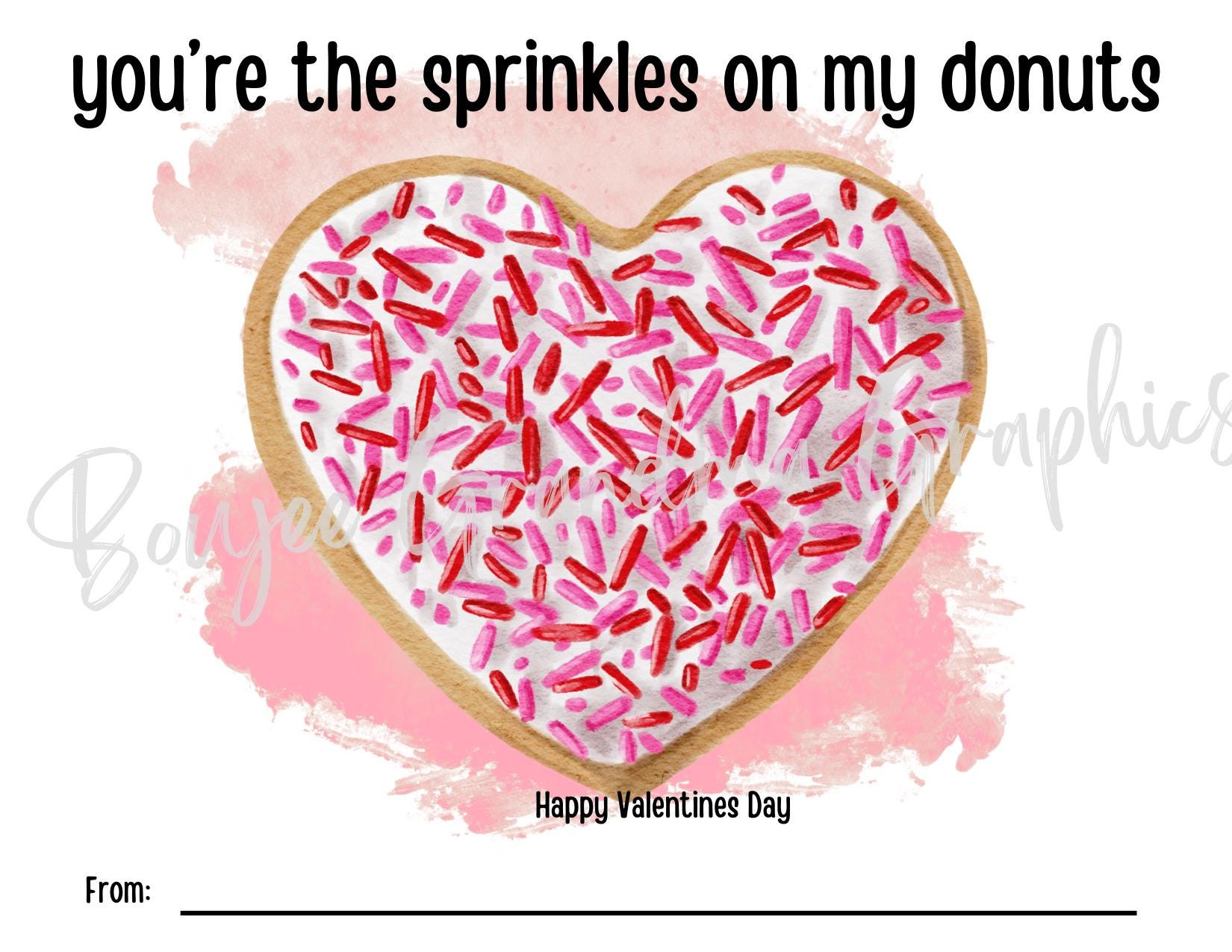 Printable Valentine Cards, Donut Valentines Day, Kids Classroom ...