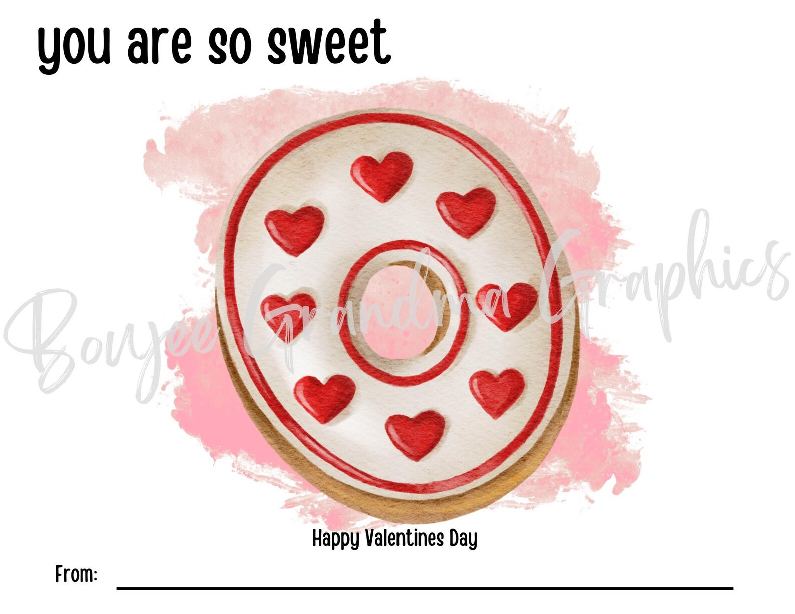 Printable Valentine Cards, Donut Valentines Day, Kids Classroom ...