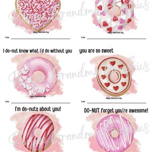 Printable Valentine Cards, Donut Valentines Day, Kids Classroom ...