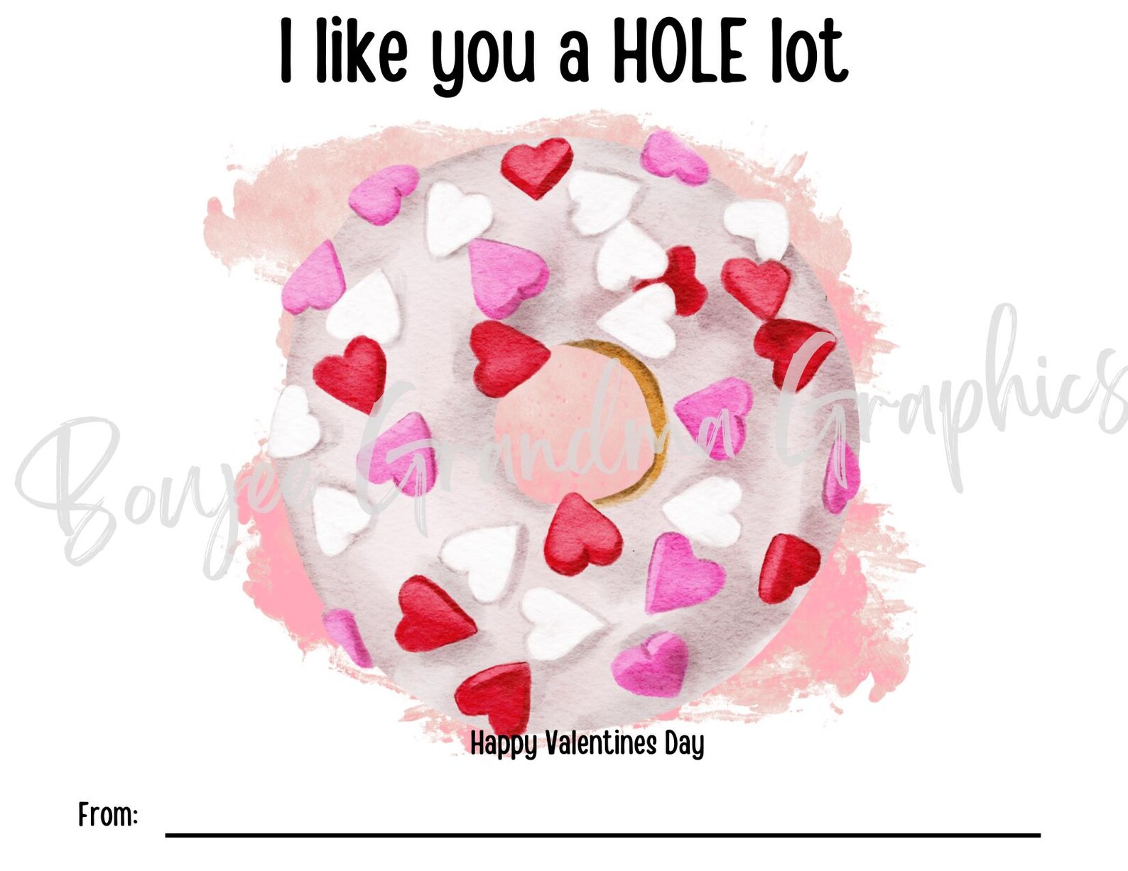 Printable Valentine Cards, Donut Valentines Day, Kids Classroom ...
