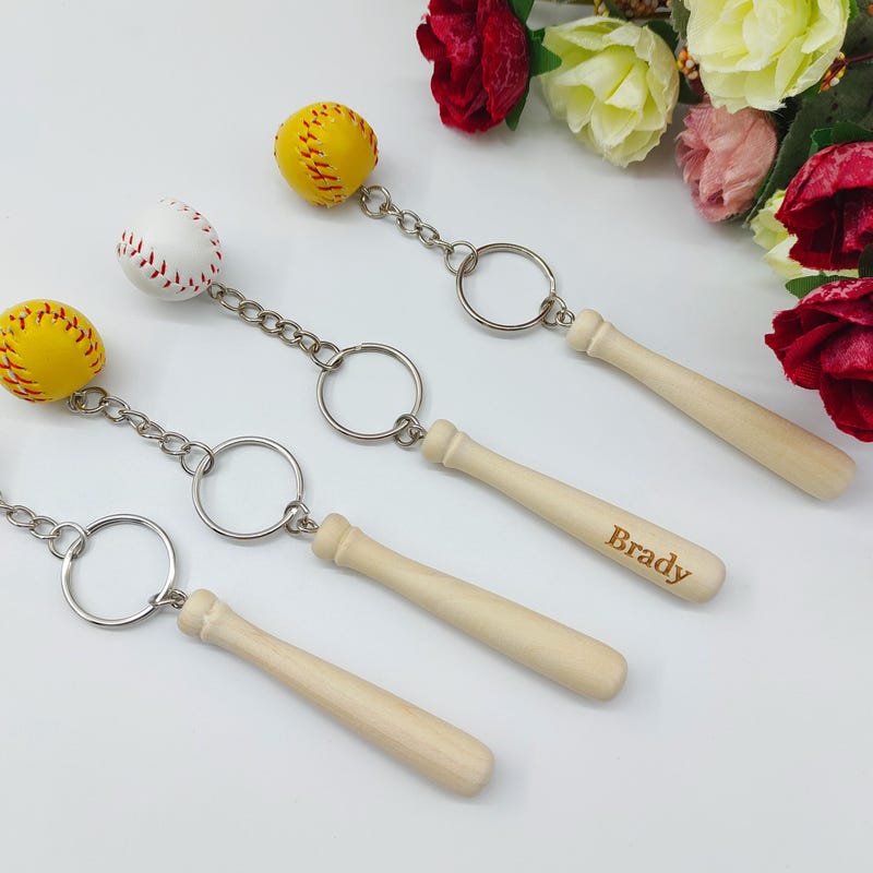 Unique Baseball Keychain - Etsy