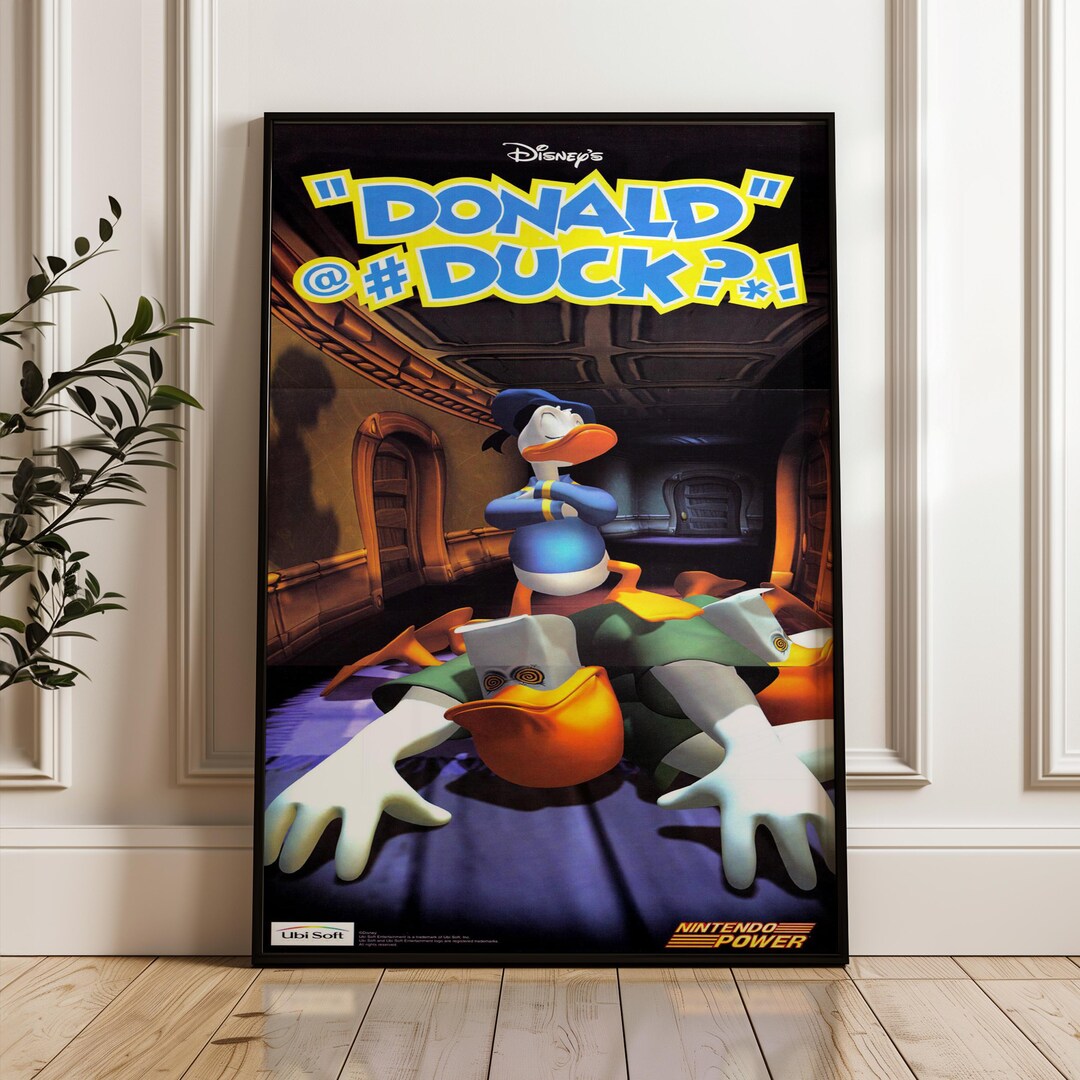 Donald Duck Nintendo Power Poster: Retro 90s Video Game Art (digital ...
