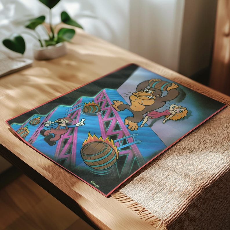 Super Mario Vs Donkey Kong Arcade Poster: Retro Game Room Decor ...