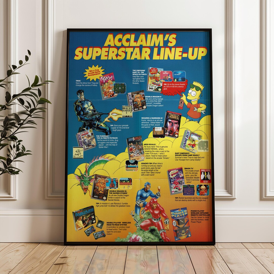 Retro N64 Poster NES Vintage Video Games Art Arcade Theme Decor Game ...