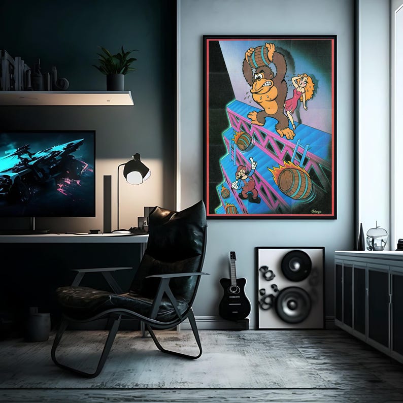 Super Mario Vs Donkey Kong Arcade Poster: Retro Game Room Decor ...