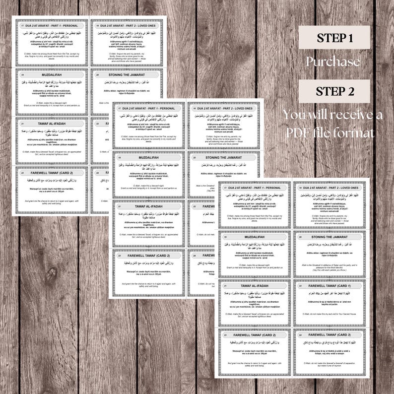 Printable PDF Hajj Dua Cards, Hajj Duas Printable Cards, Hajj ...