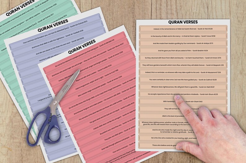 Printable 99 Quran Verses & 99 Hadith Jar Bundle,verses Hadiths for ...