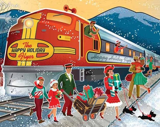Vintage Train Station Christmas Cards, Package of 8 | Railroad ...