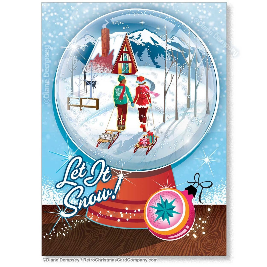 Snow Globe Christmas Cards, Package of 8 | Couple Christmas Card ...