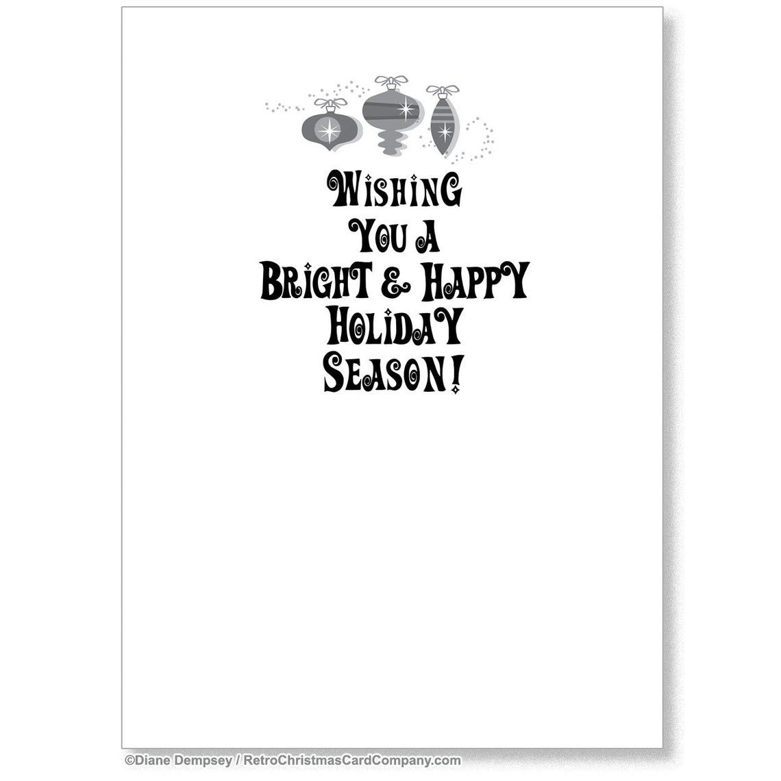 Cheerful Mod Ornaments Christmas Cards Package of 8 Retro - Etsy