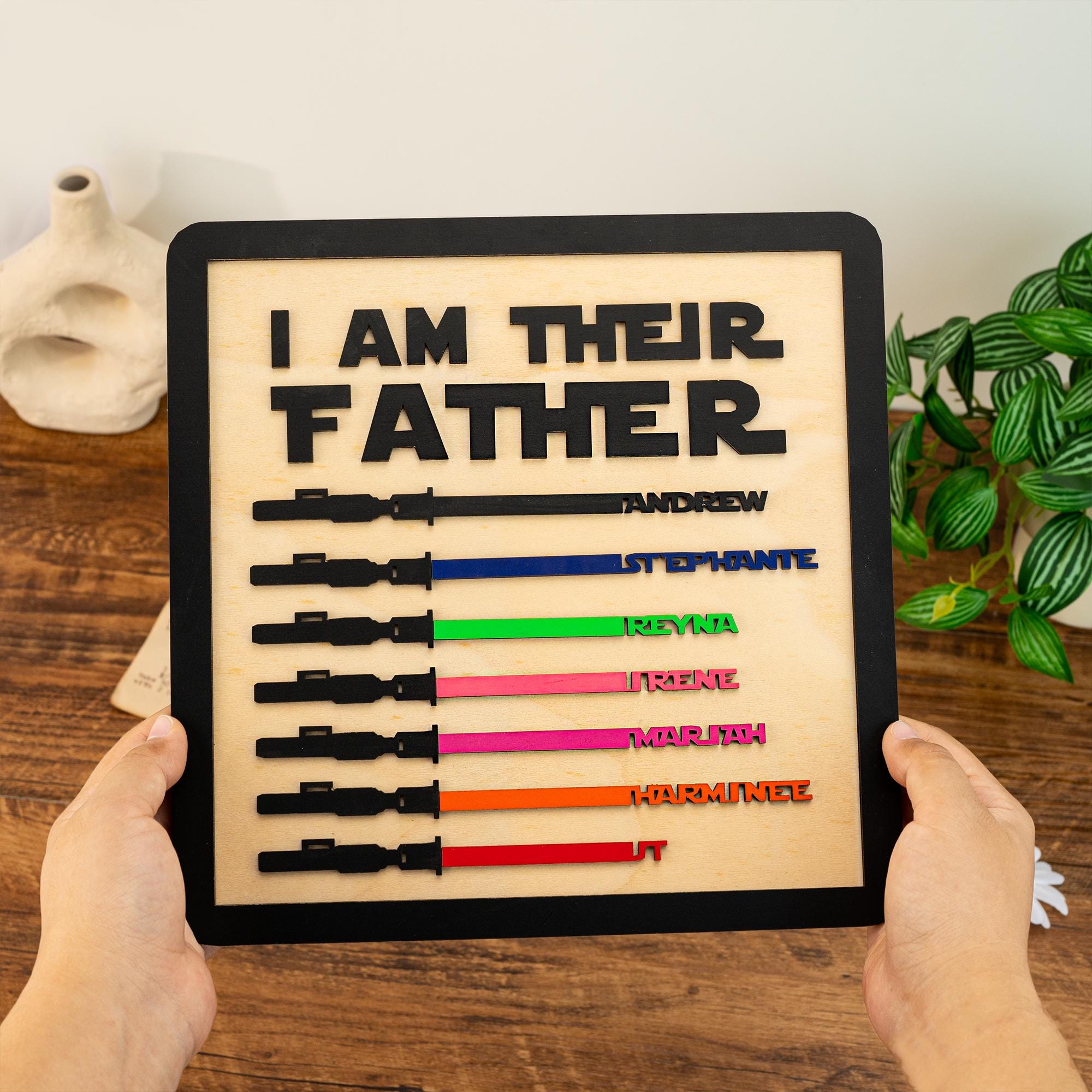I Am Their Father Light Saber Sign, Father's Day Wood Sign Gift From ...