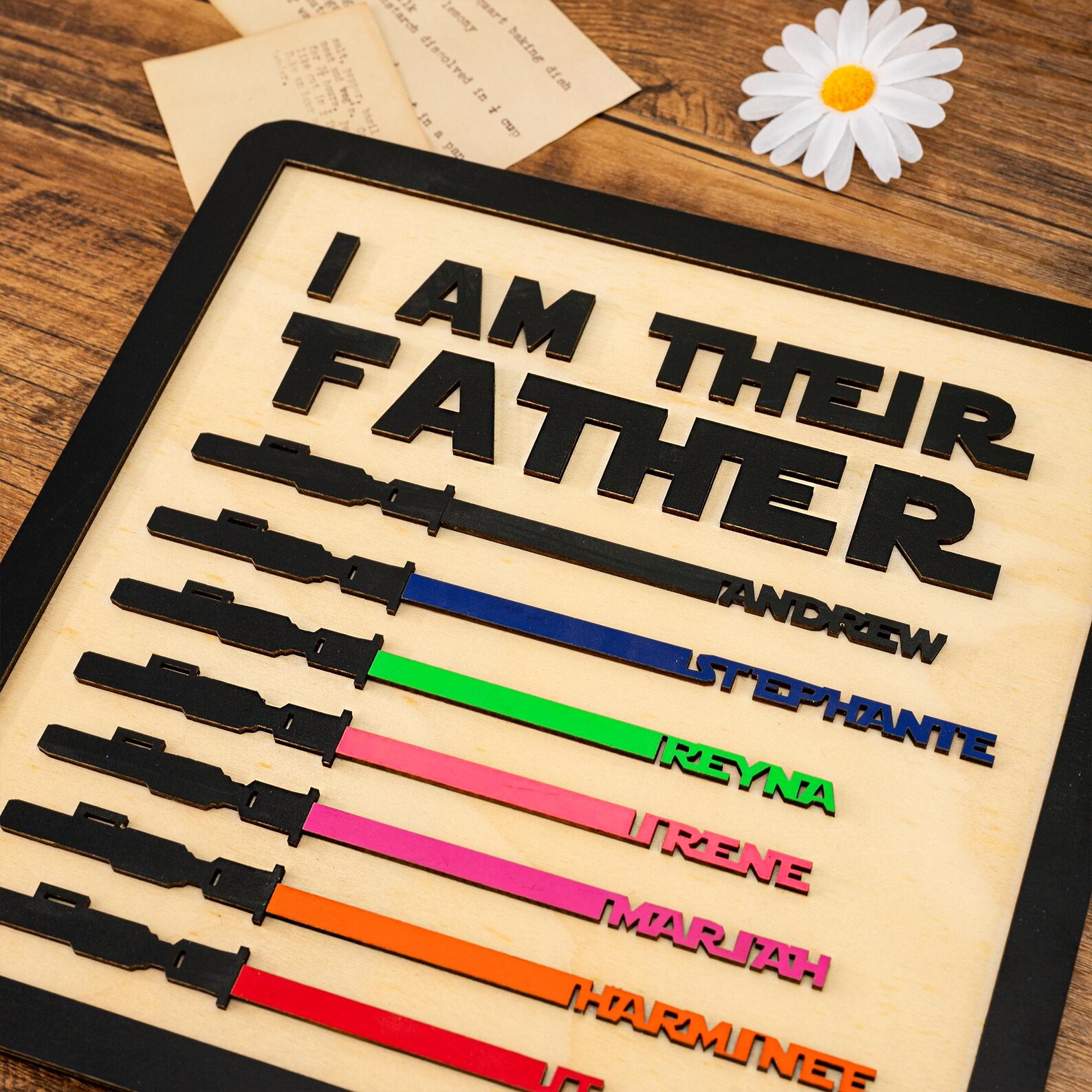 I Am Their Father Light Saber Sign, Father's Day Wood Sign Gift From ...