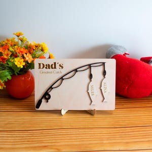 Dad's Greatest Catch Sign, Father's Day Gift for Dad, Grandpa, Husband ...