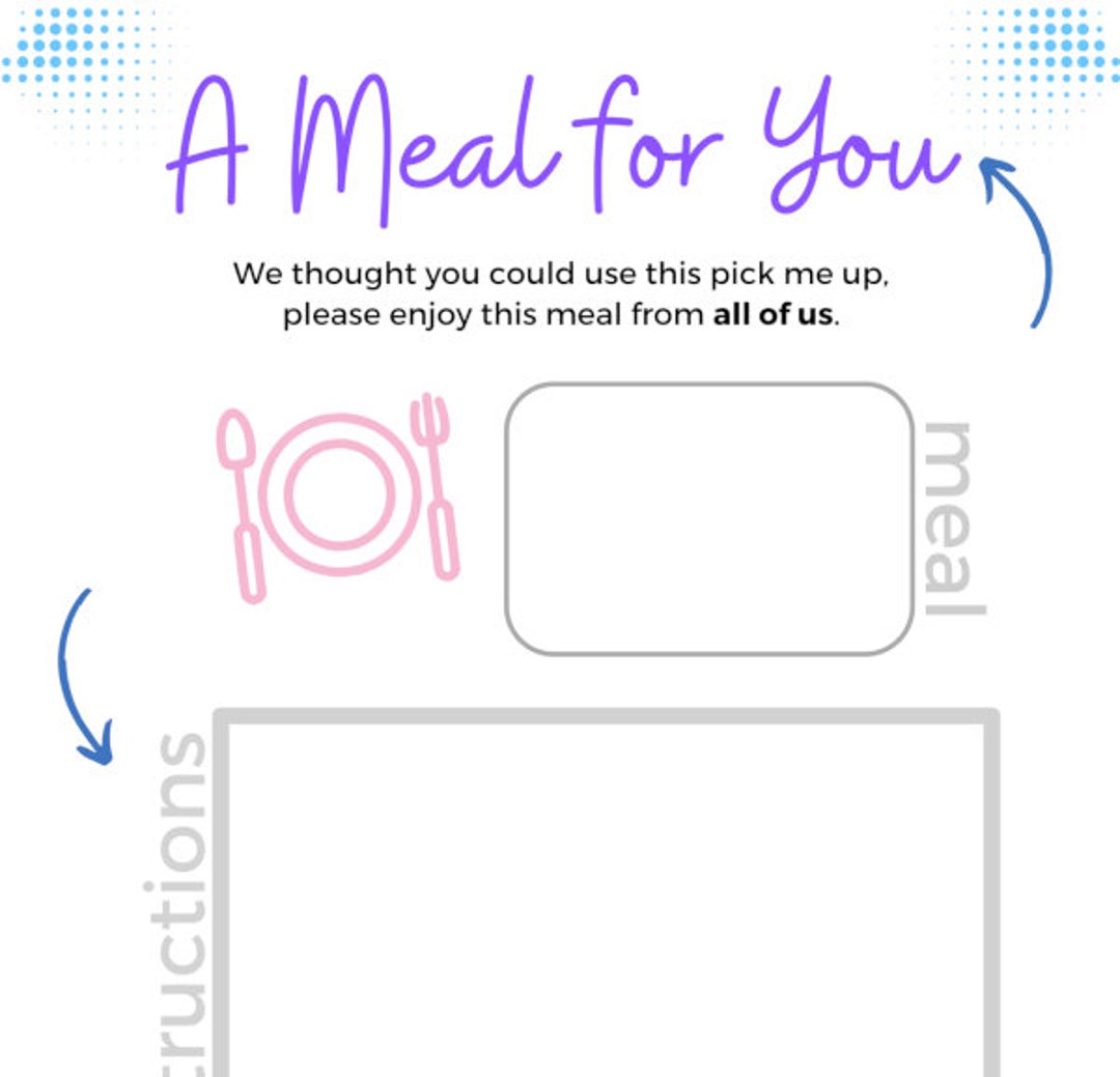 Meal Delivery Note - Printable Letter - Etsy Meal Delivery Note - Printable Letter - Etsy