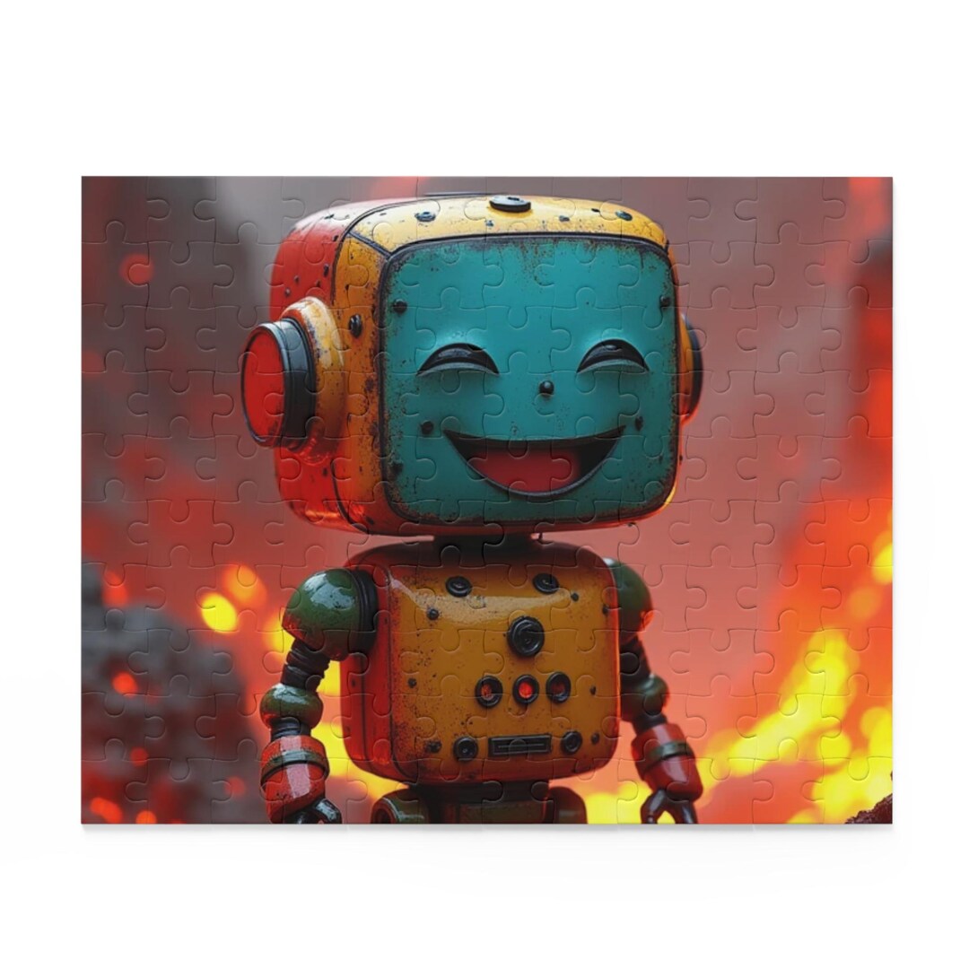 Laughing Robot in Lava Jigsaw Puzzle 120, 252, 500-piece Fun Puzzle for ...