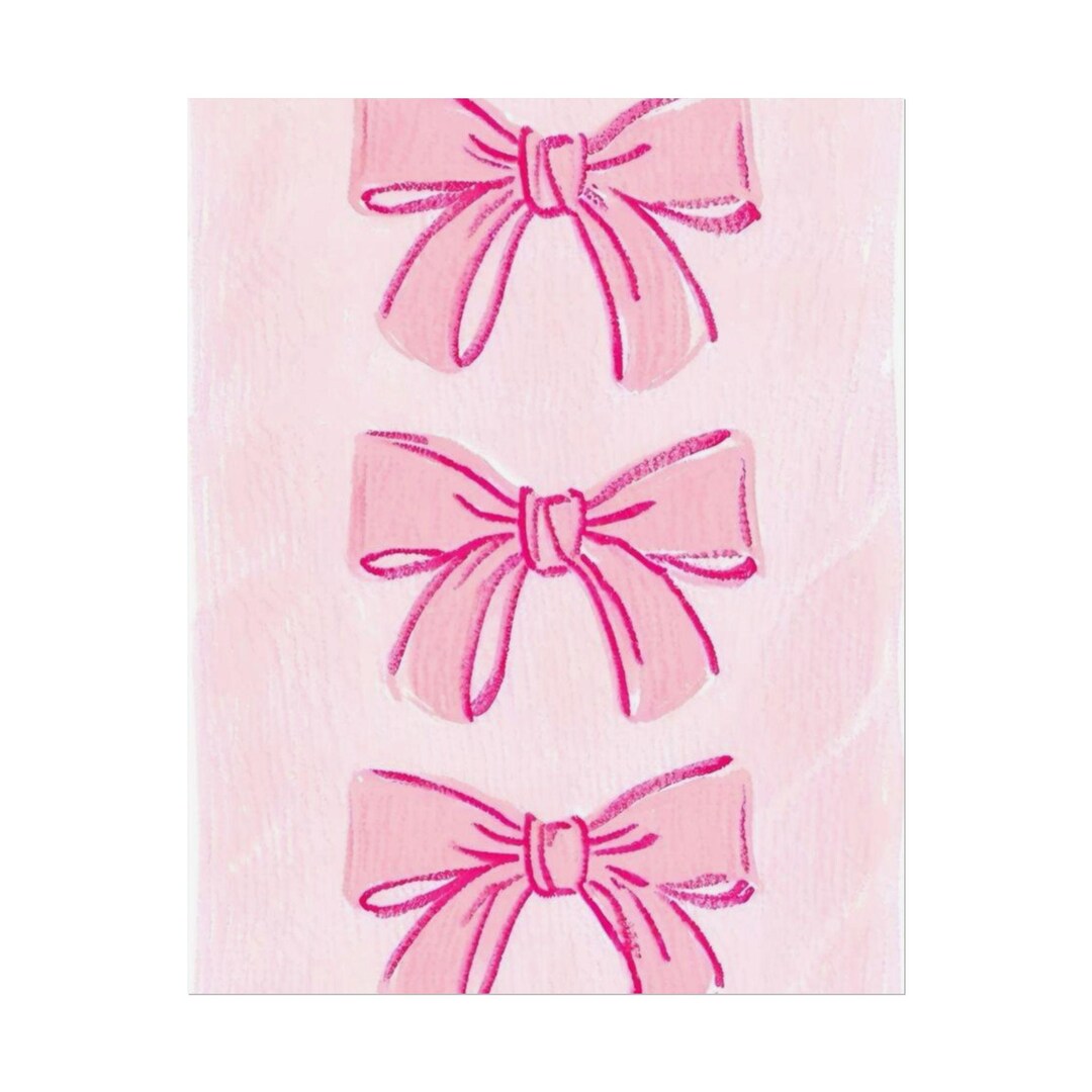 Charming Pink Bow Wall Art, Whimsical Decor for Girls' Rooms, Gift for ...