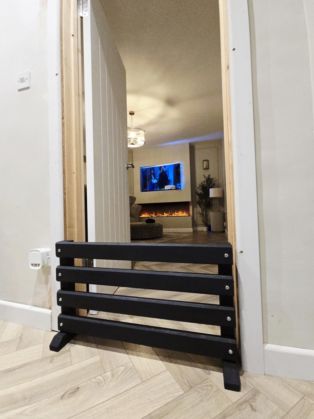 Dog Stopper - UNPAINTED - 4 Slats - Dog Gate - Stairs Blocker - Door ...