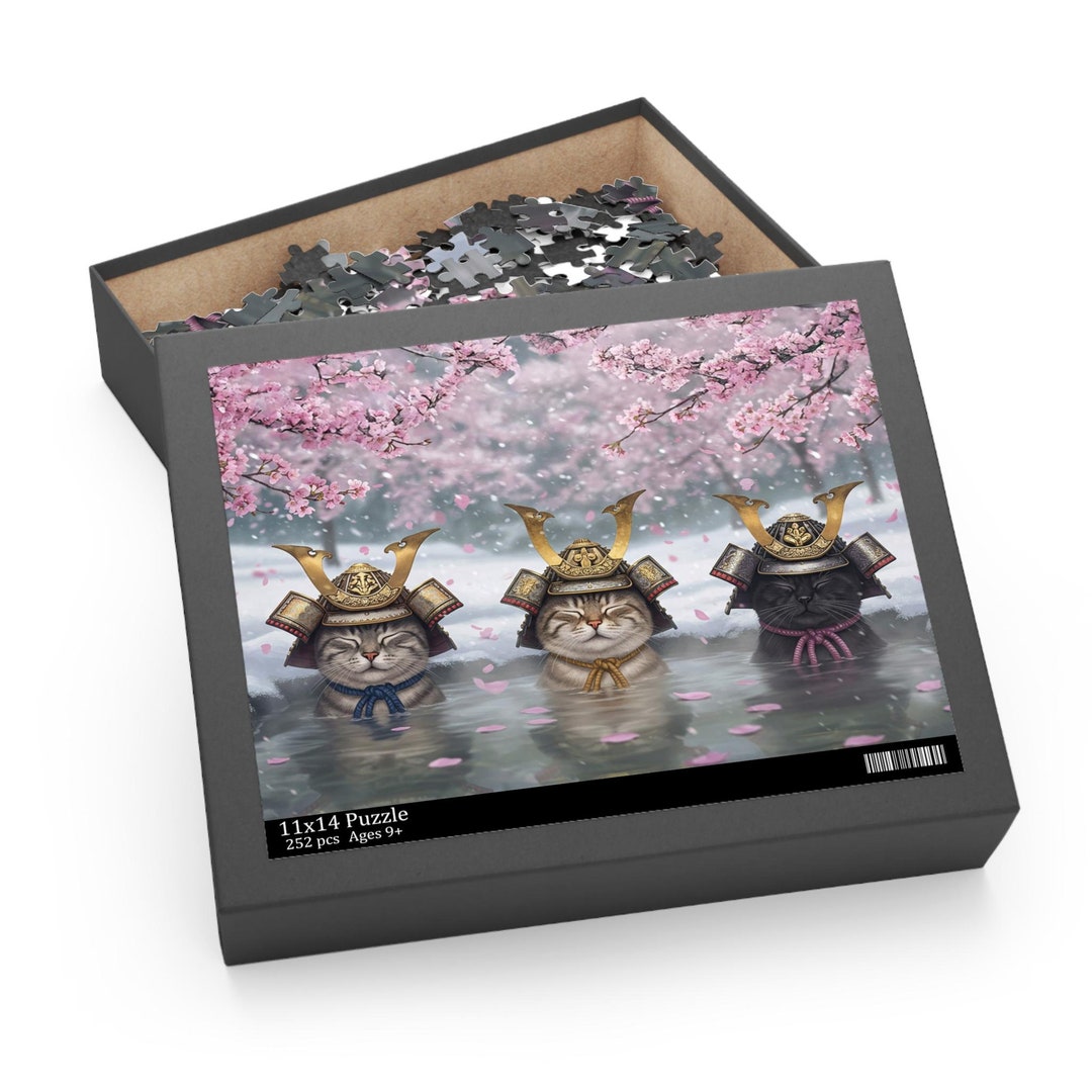 Shogun Cats in Onsen Puzzle Fun and Unique Cat Lover Gift, 120, 252 ...