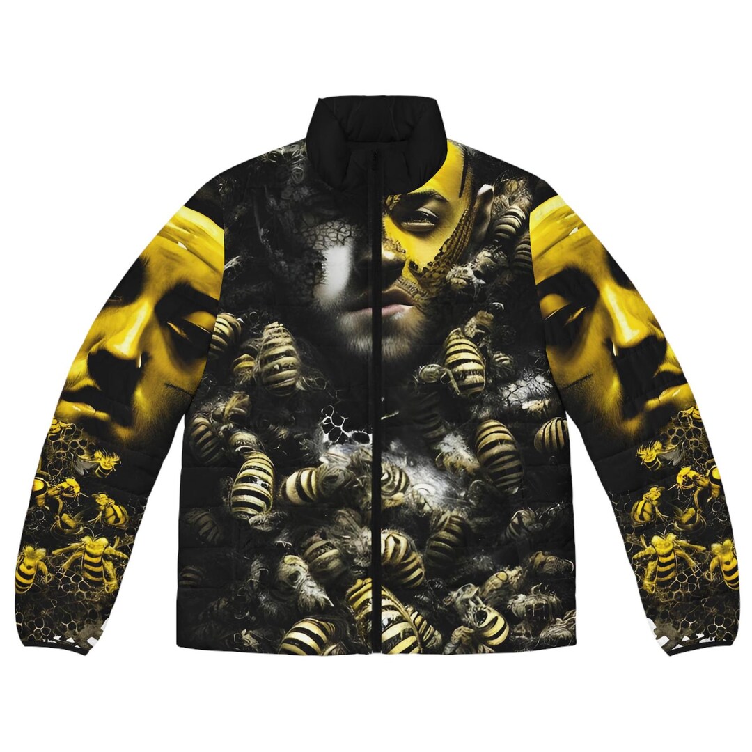 Mac N Bee's Original Puffer Bomber Jacket Honeycomb Sublimation Art ...