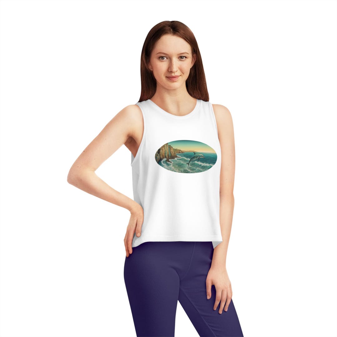 Ocean Dolphin Cropped Tank Top 100% Organic Cotton - Etsy
