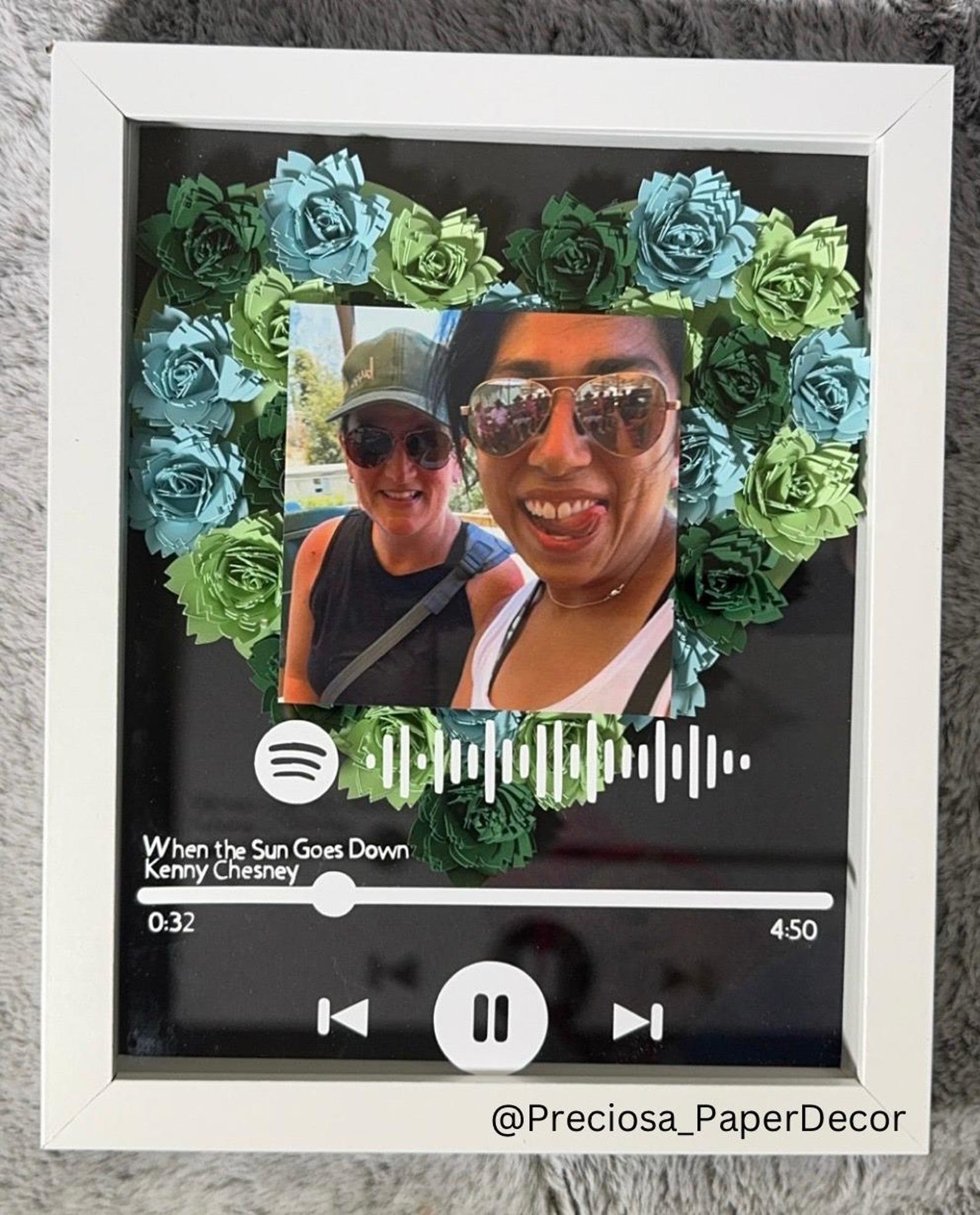 Heart Shaped Song Shadow Box, Song Shadow Box, Paper Flowers, Special ...