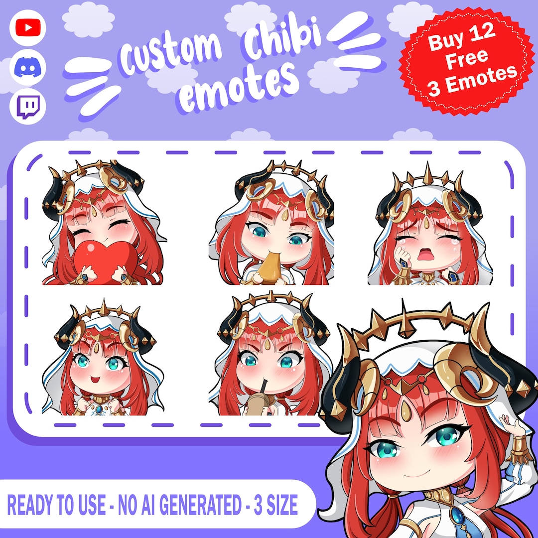 Custom Chibi Emotes | Vtuber Emote | Twitch Emotes | Kick Emote ...