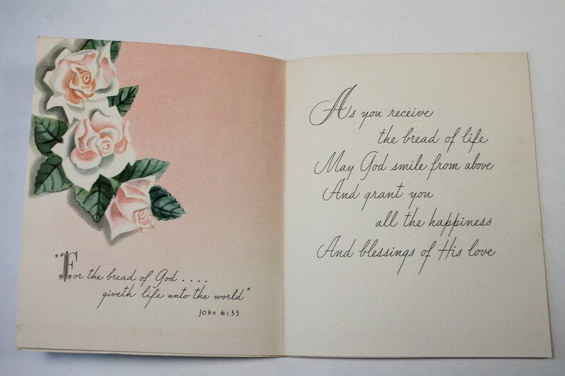 Vintage 1950s First Holy Communion Cards - American Greeting Card Lot ...