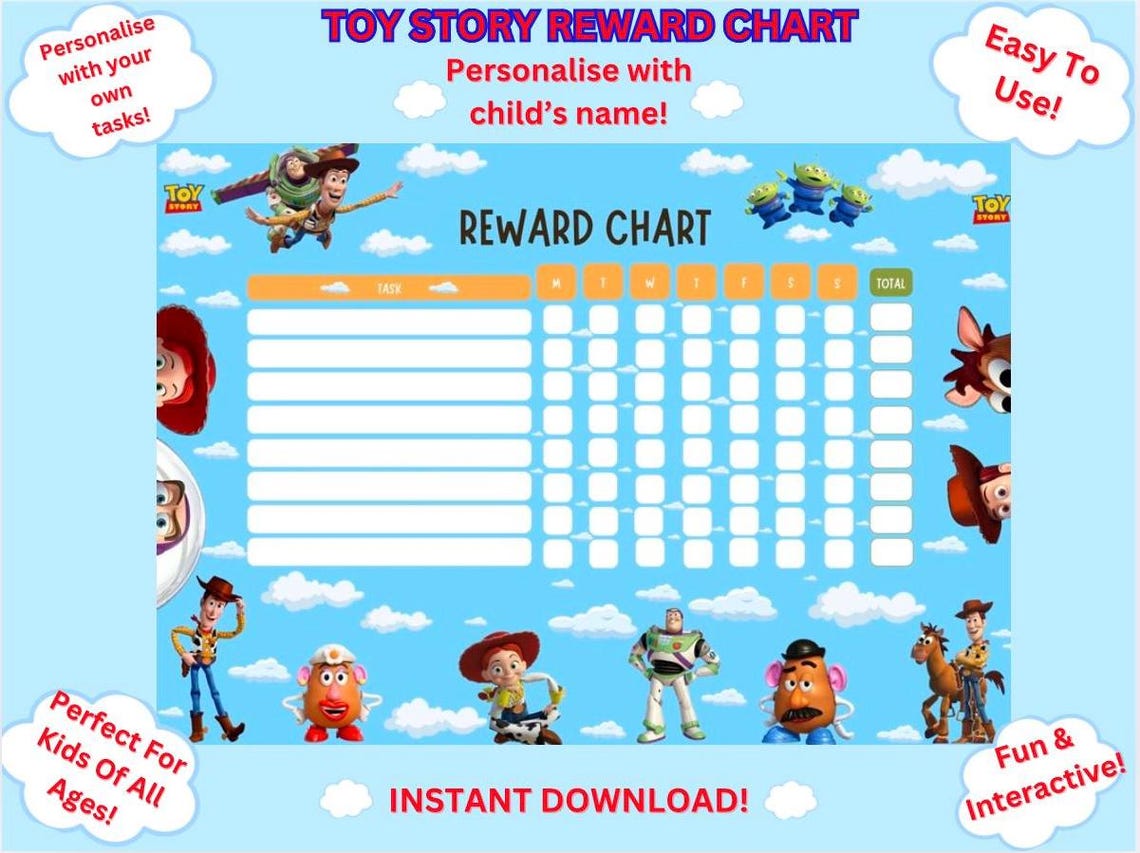 Toy Story Reward Chart | Printable Chore Chart for Kids | Digital ...
