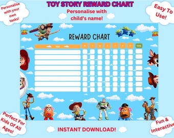EDITABLE Reward Chart Toy Story,behavior Reward Chart for Kids,sheriff ...