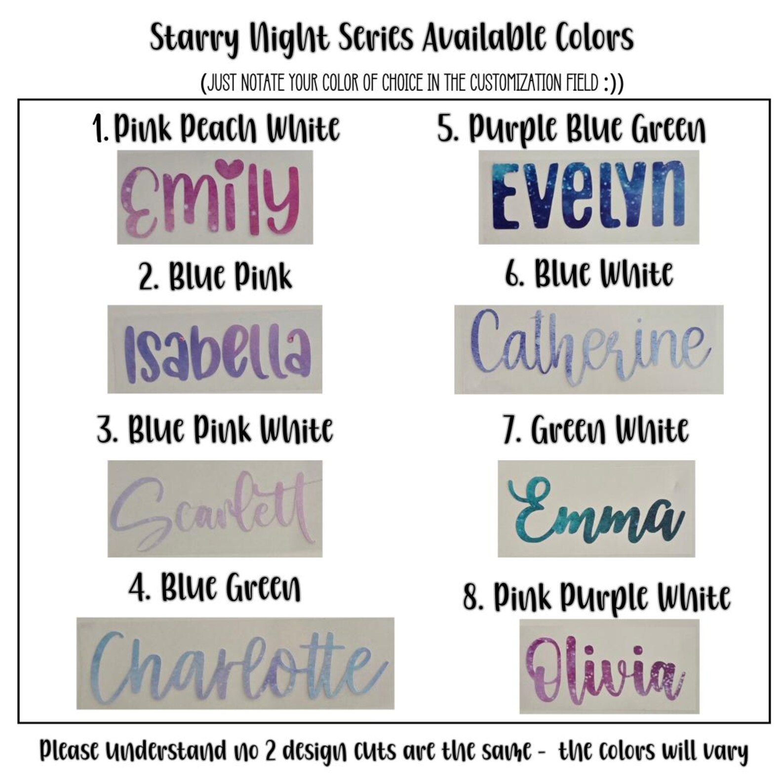 Custom Starry Night Name Decal: Personalized Waterproof Sticker - Etsy