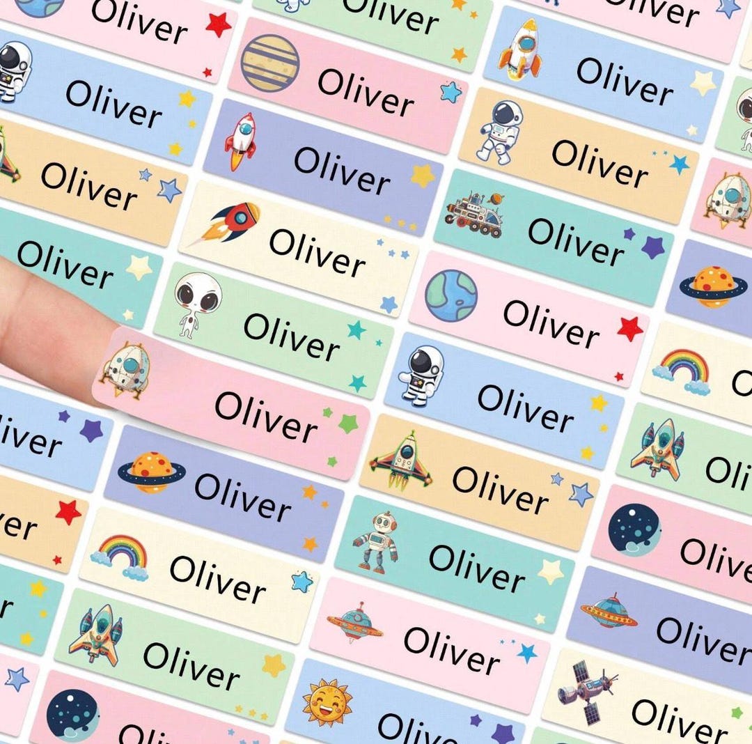100 Stick on Name Tags Stickers for School, Daycare, Kindergarten Name ...