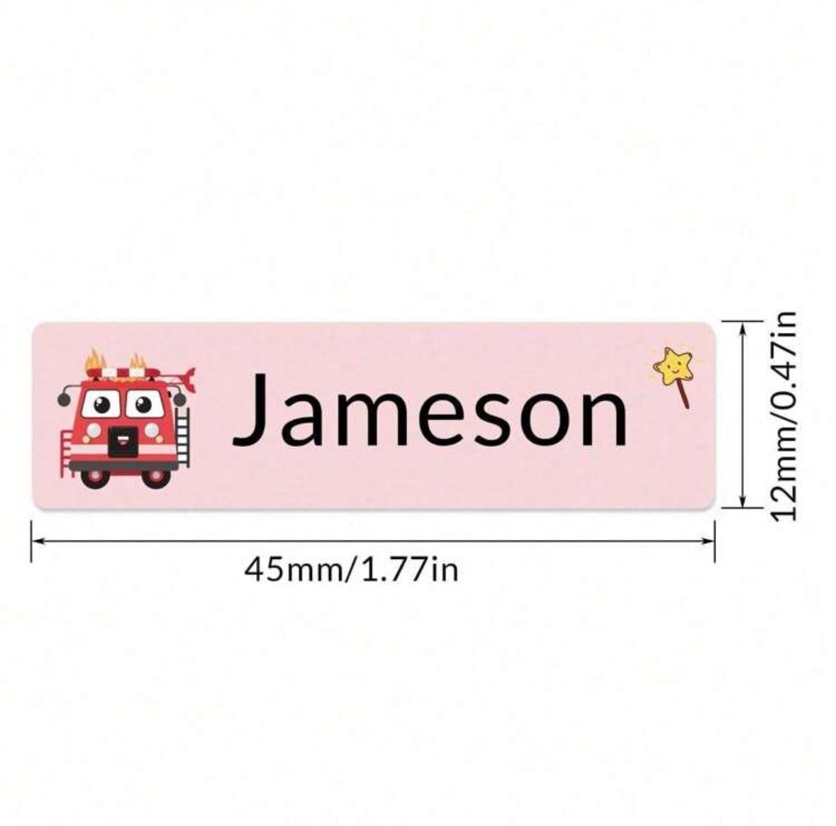 100 Stick on Name Tags Stickers for School, Daycare, Kindergarten Name ...