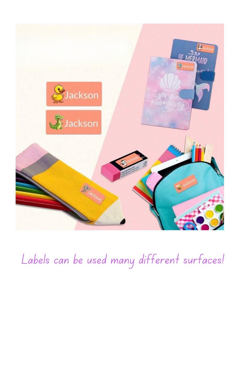 100 Stick on Name Tags Stickers for School, Daycare, Kindergarten ...