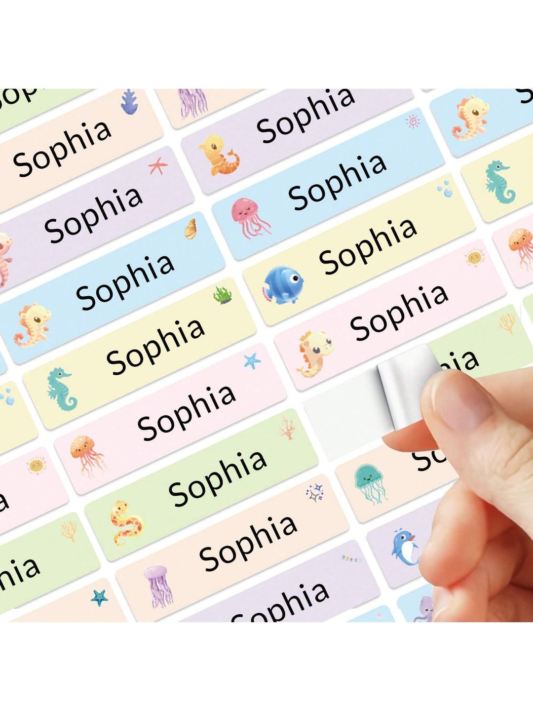 100 Stick on Name Tags Stickers for School, Daycare, Kindergarten Name ...