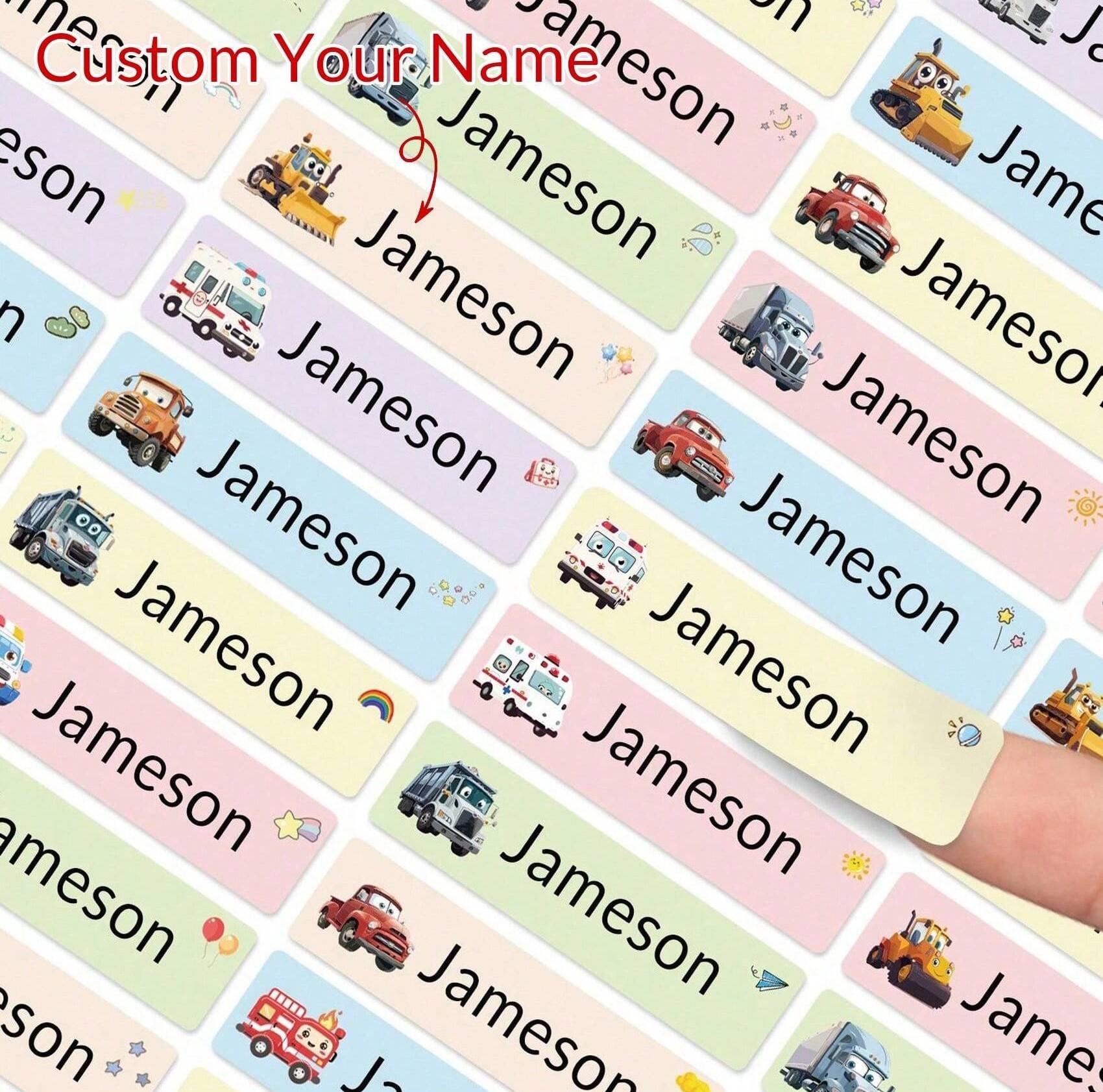 100 Stick on Name Tags Stickers for School, Daycare, Kindergarten Name ...