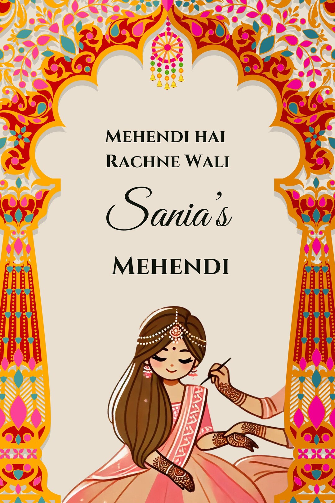 Editable Mehendi Ceremony Welcome Sign - Indian Wedding Digital Print ...