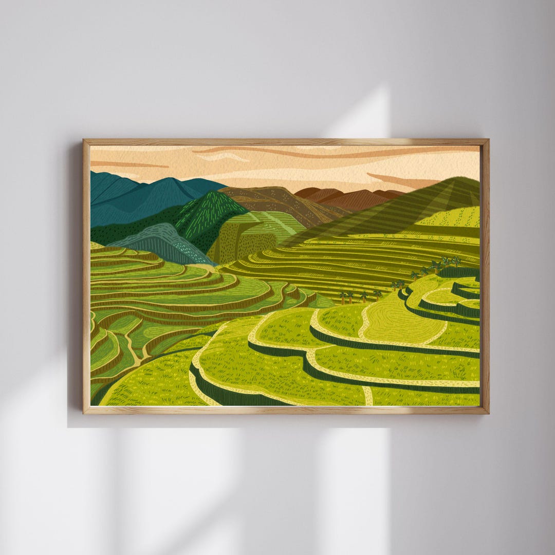 Banaue Rice Terraces Giclée Art Print: Philippine Landscape Wall Decor ...