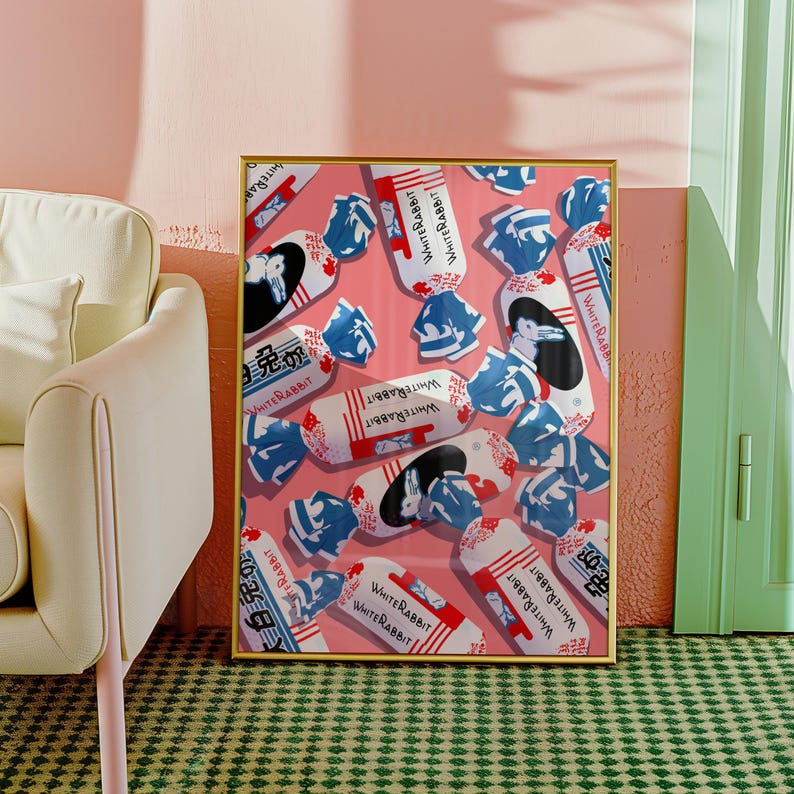 White Rabbit Candy Giclée Pop Art Print: Nostalgic Asian Snack Digital ...