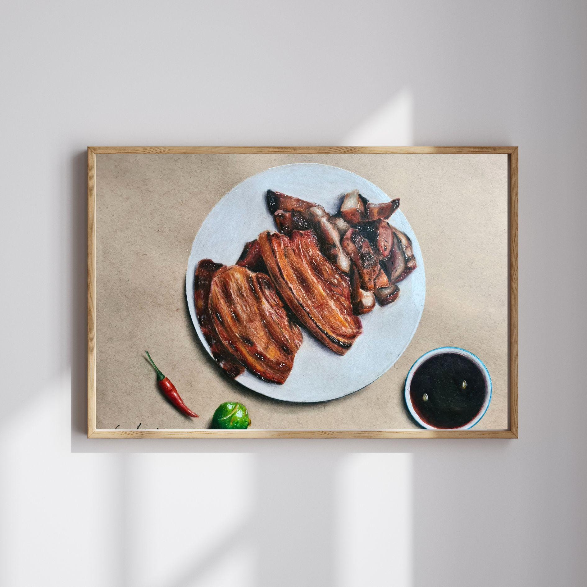 Lechon Pork Belly Giclée Art Print: Handmade Realistic Filipino Food ...