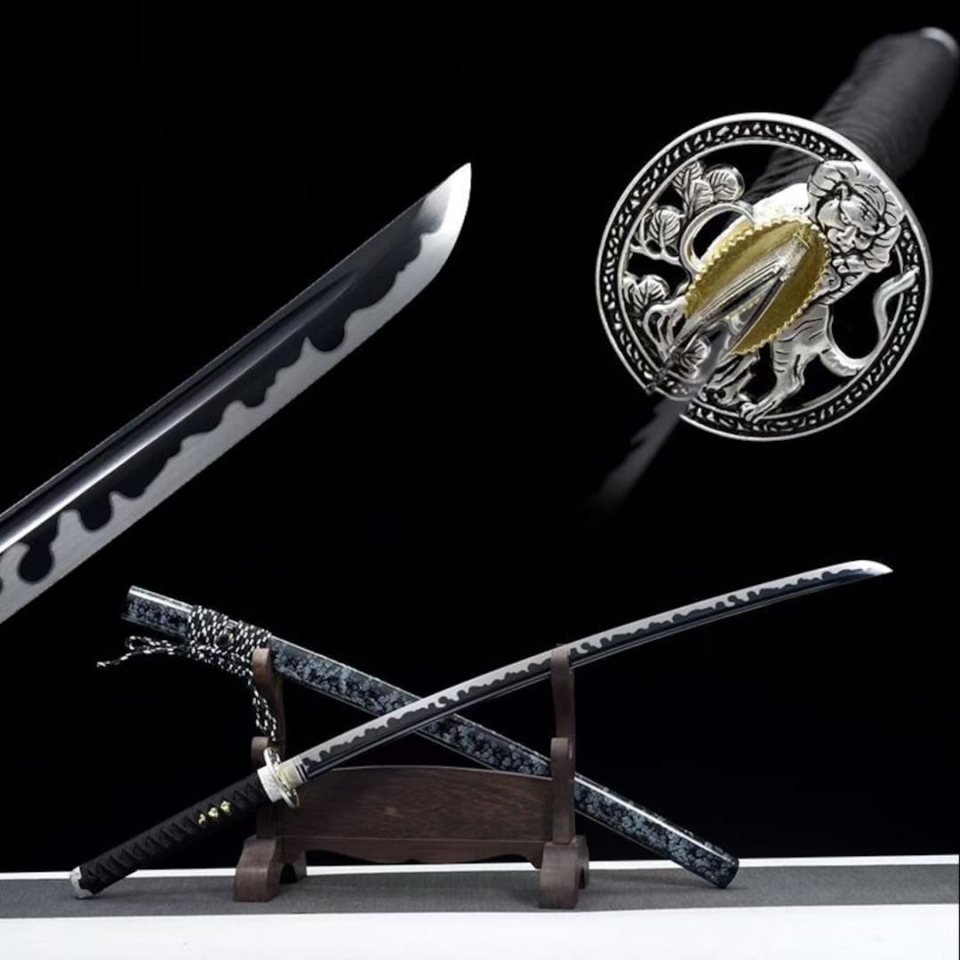 Full Tang Katana Sword Sharp Real Samurai Swords Handmade Anime Sword ...