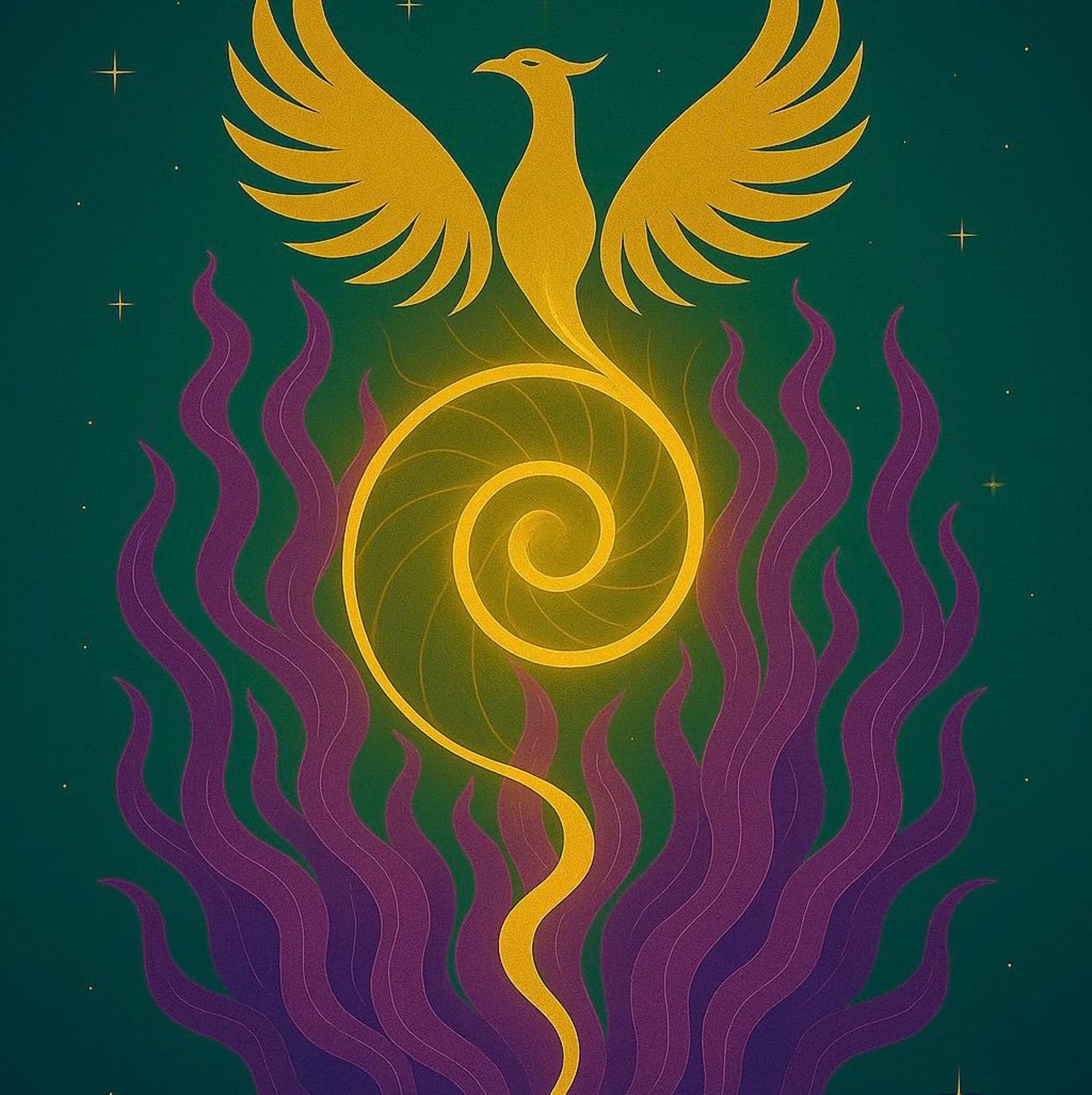 The Phoenix Spiral of Harmonic Rebirth | Digital Download Sigil Art for ...