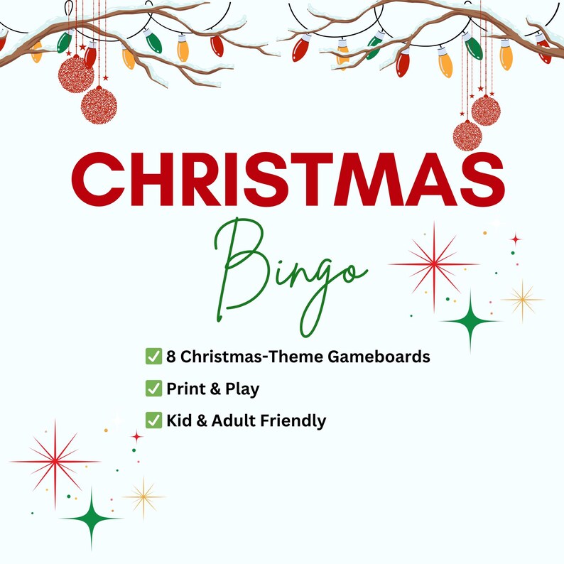 Christmas Bingo Game – Printable Holiday Fun for Families & Kids! - Etsy