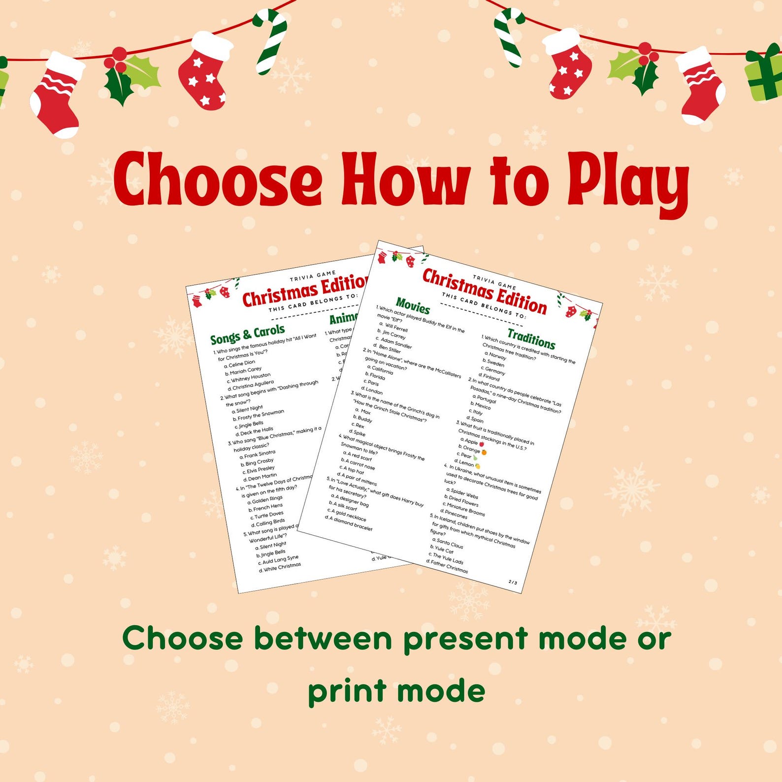 Interactive Christmas Trivia - Perfect for Christmas Parties With Co ...