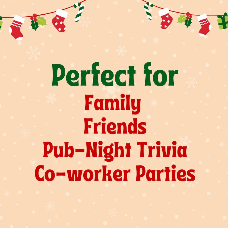 Interactive Christmas Trivia - Perfect for Christmas Parties With Co ...