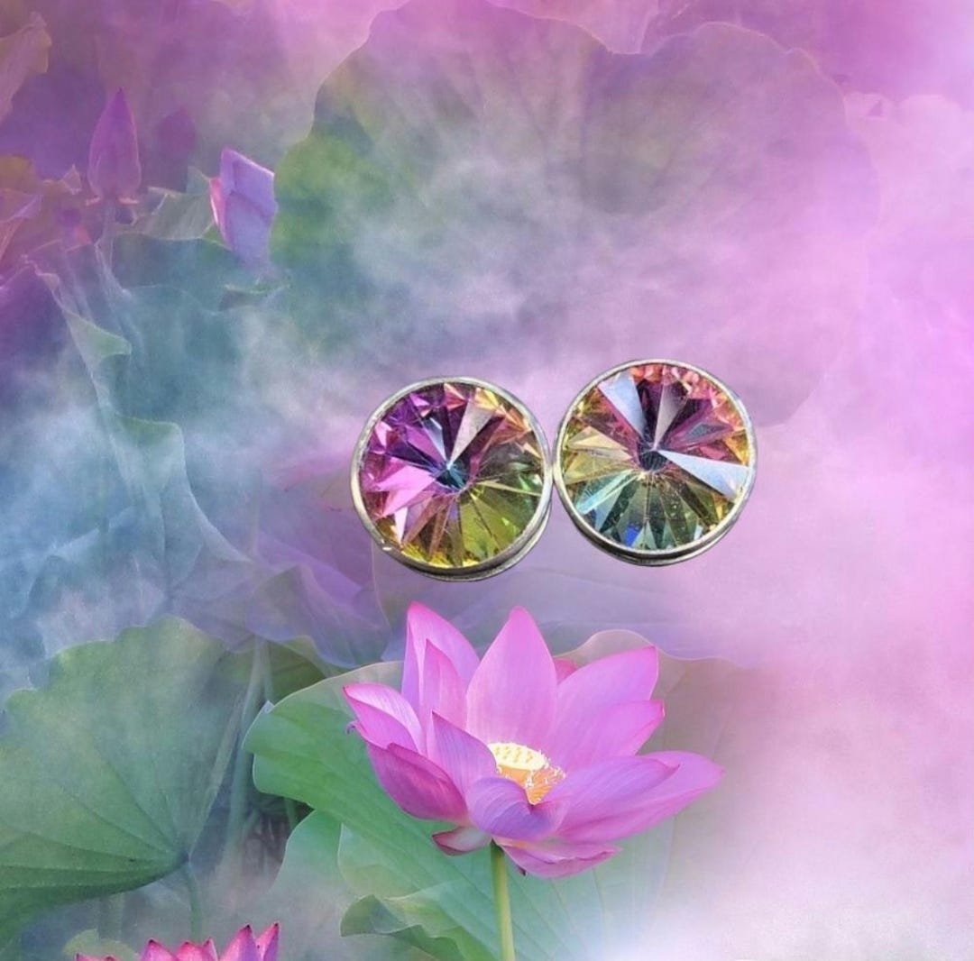 Aurora Borealis Plugs Gauges 5/8-16mm Surgical Steel Screw on Body ...