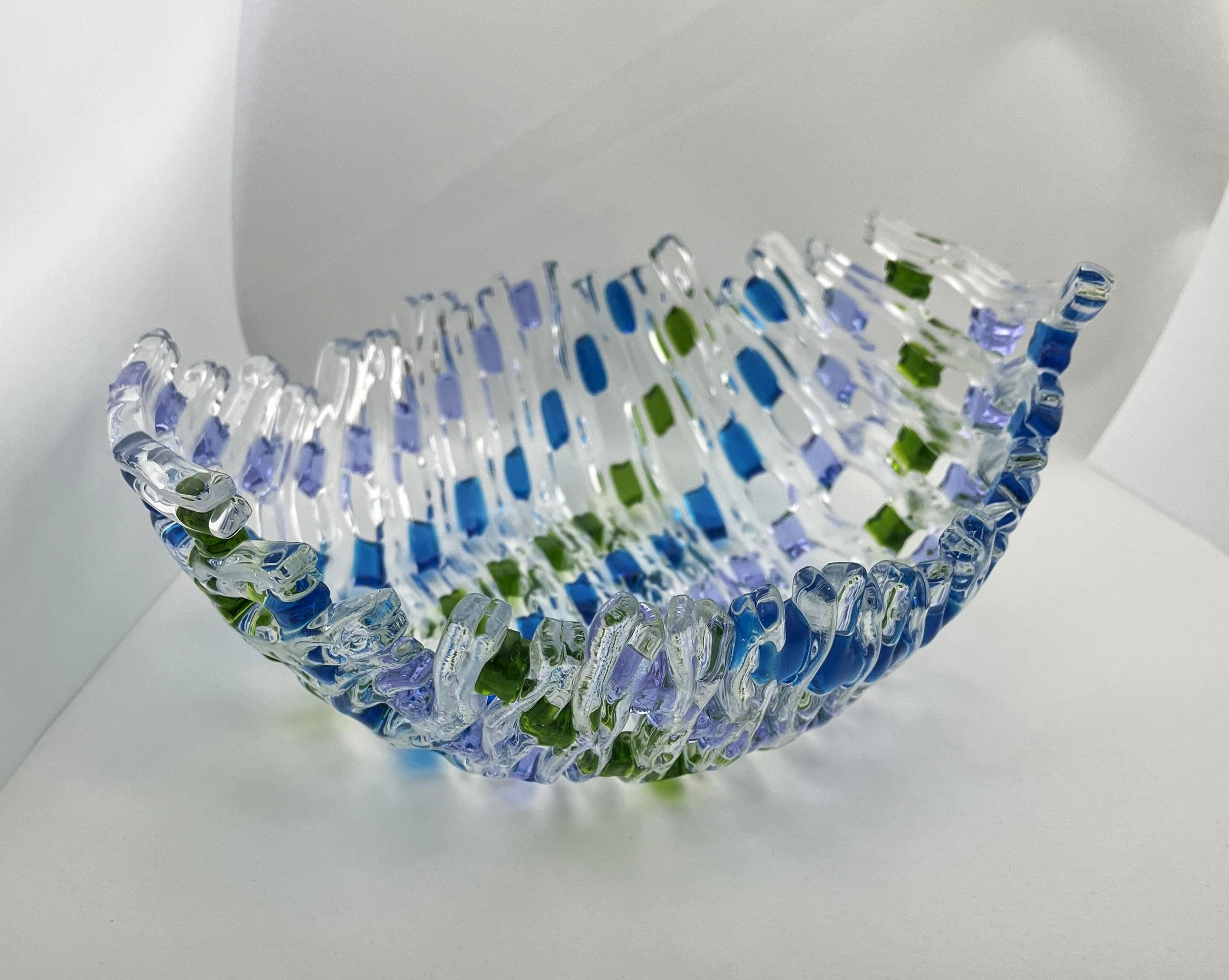 Glass Basket Weave Bowl - Etsy
