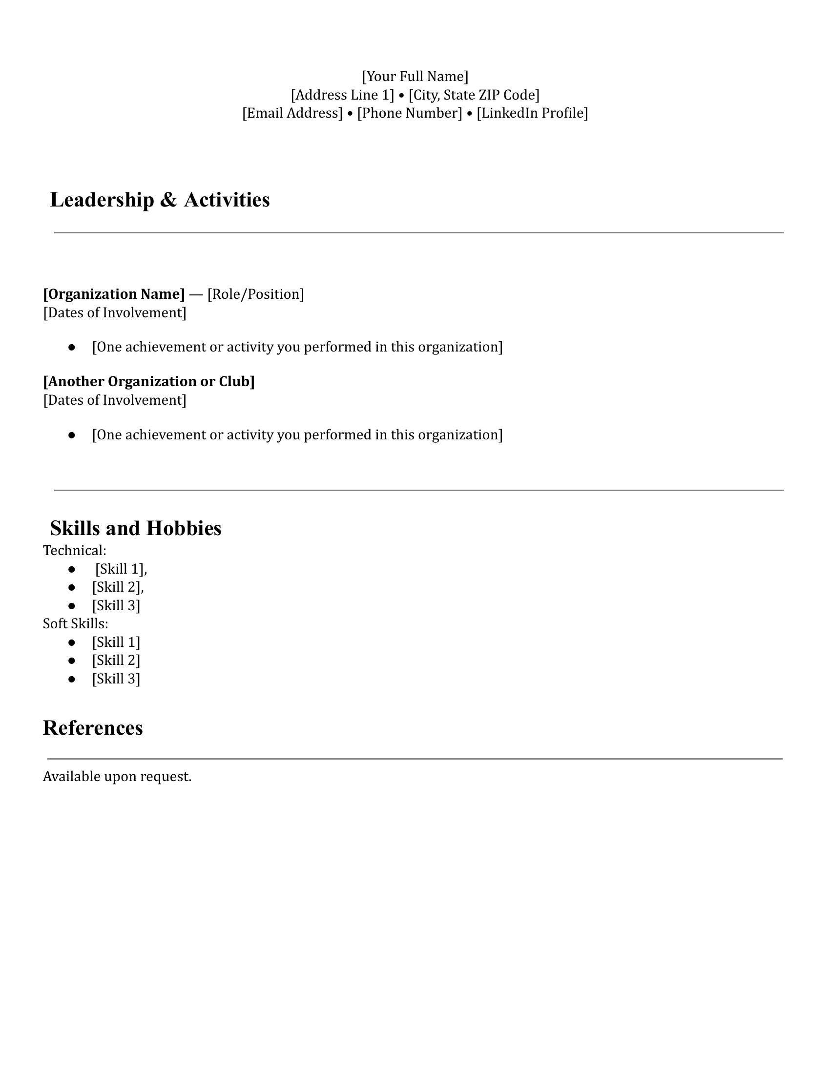 Resume Template for College Students - Etsy