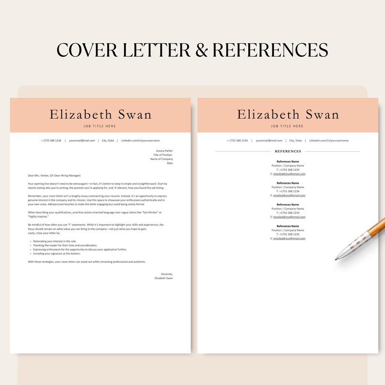 ATS Friendly Resume Template Word, Canva, Google Docs, ATS Resume, ATS ...